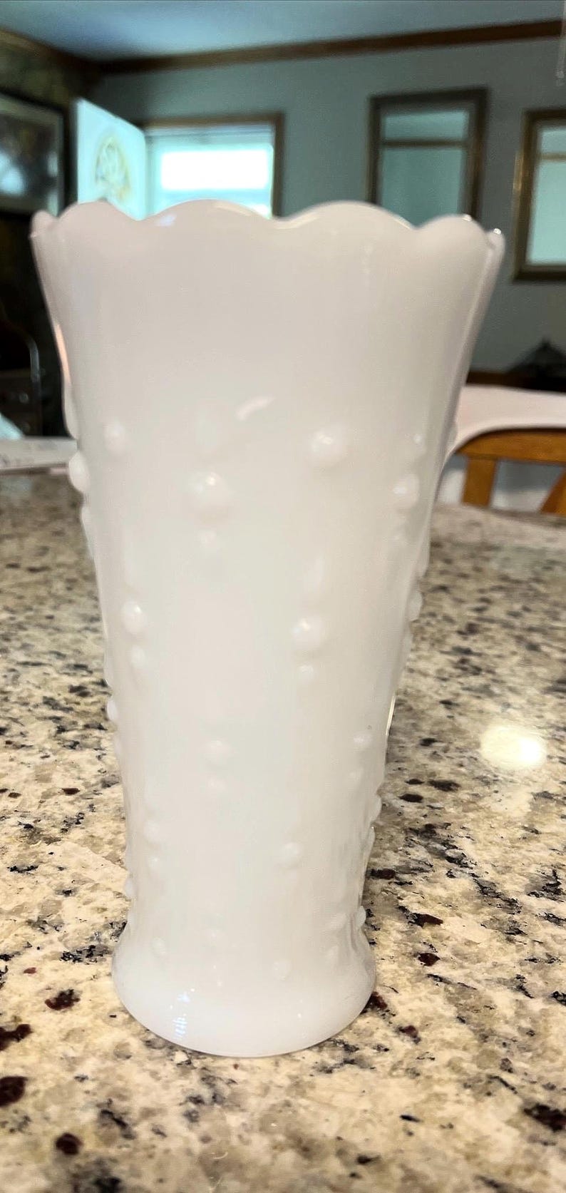 Vintage 1960's Anchor Hocking Flared Top Milk Glass Vase Teardrop and ...