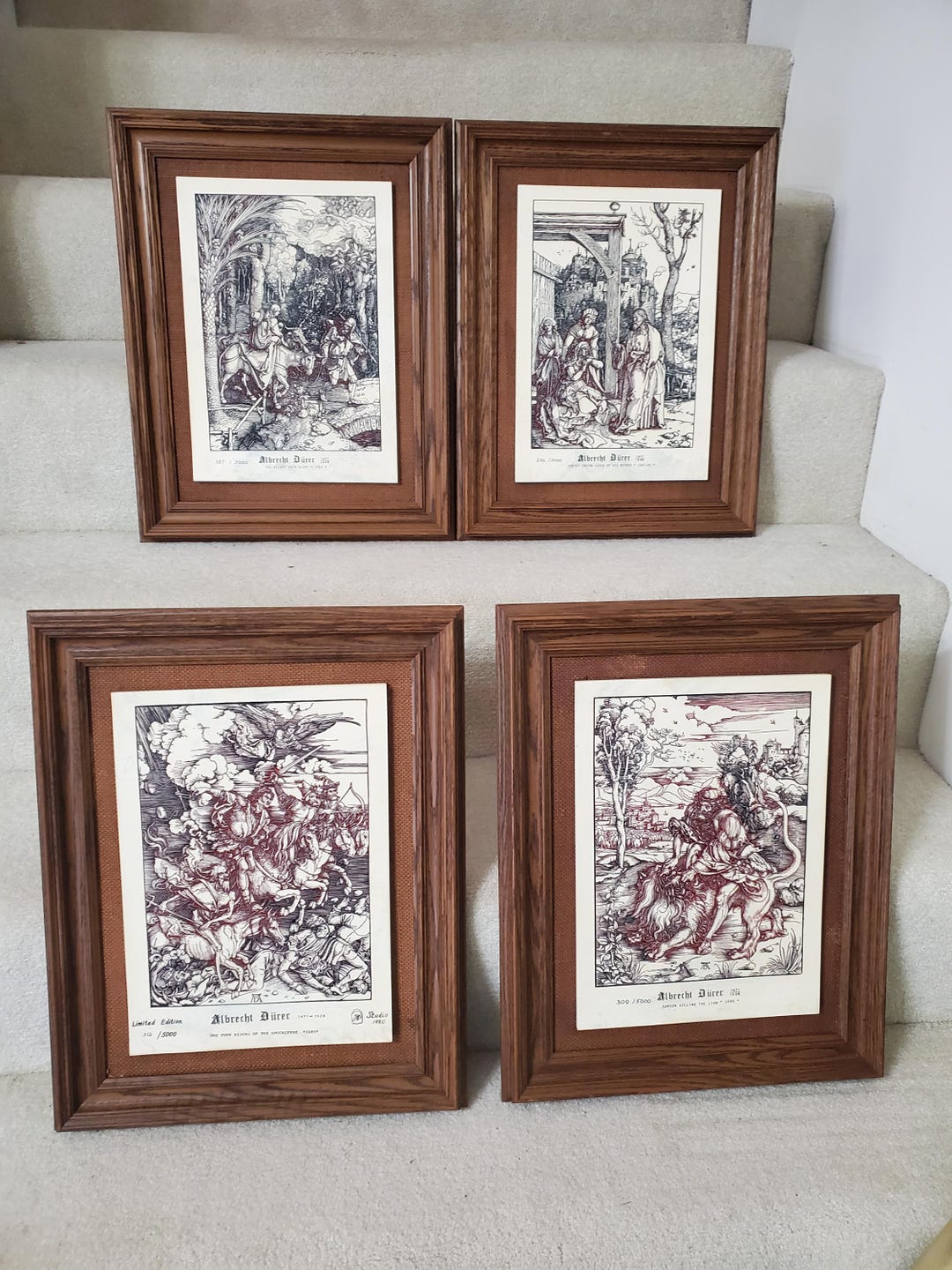 Vintage Set 4 Alabaster Art Engraving Etchings Albrecht Durer by ...