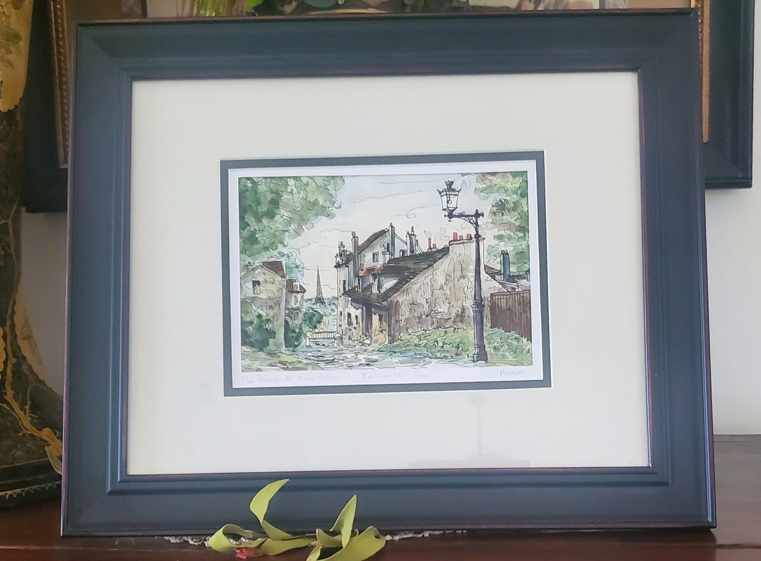 Vintage Original French Watercolor Framed Art Pierre Michigan France ...