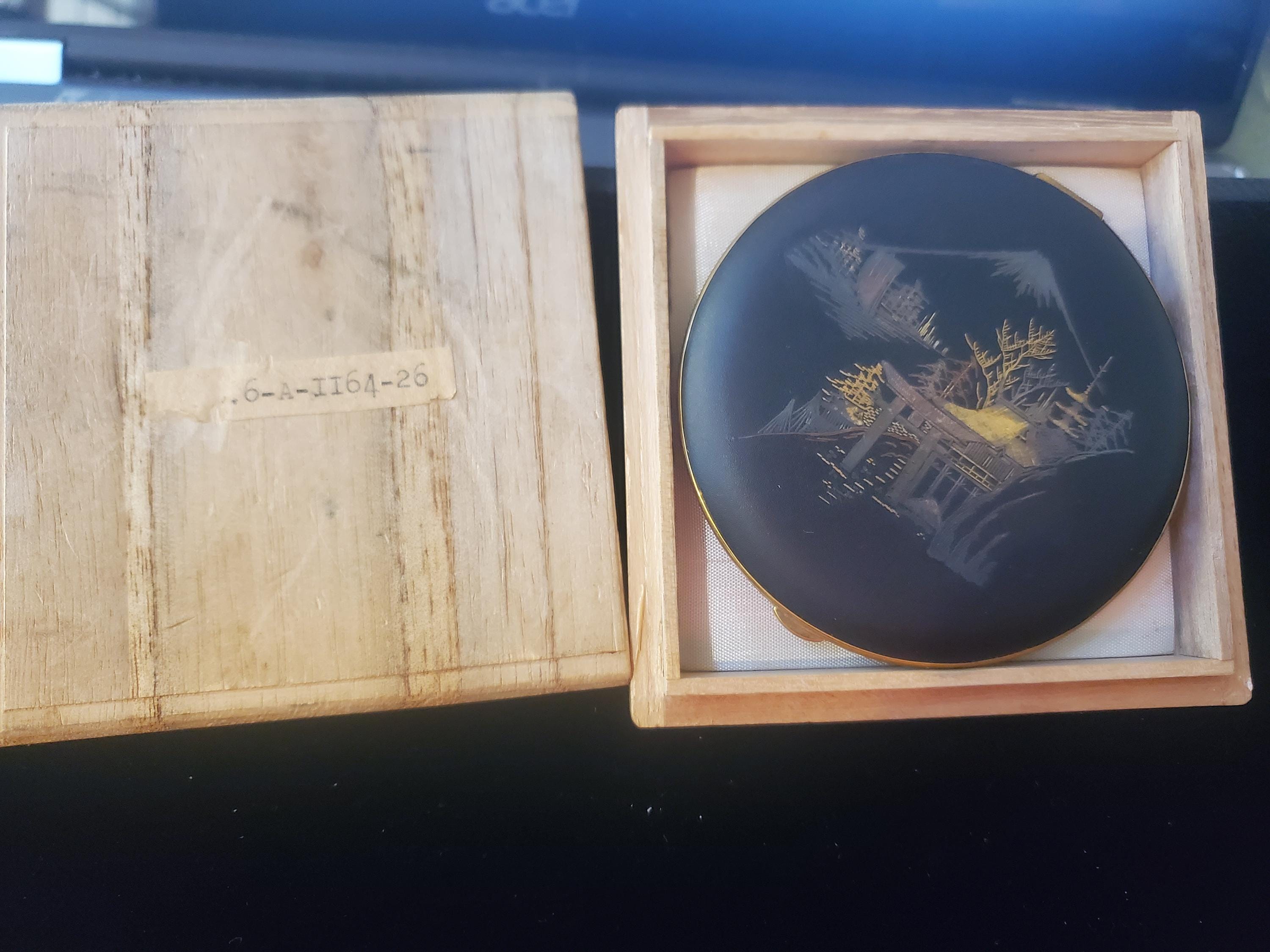 Vintage Post WW2 Japanese 24k and Sterling Inlay Damascene Mount Fuji ...