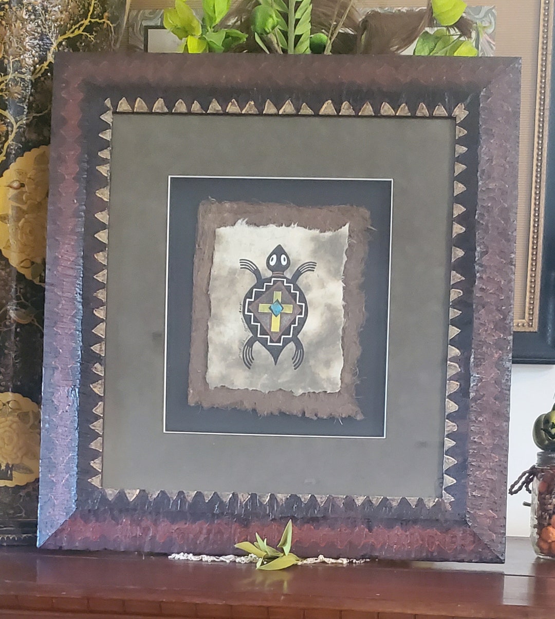 Vintage Mixed Media Original Art by Native American Artist Leigh ...