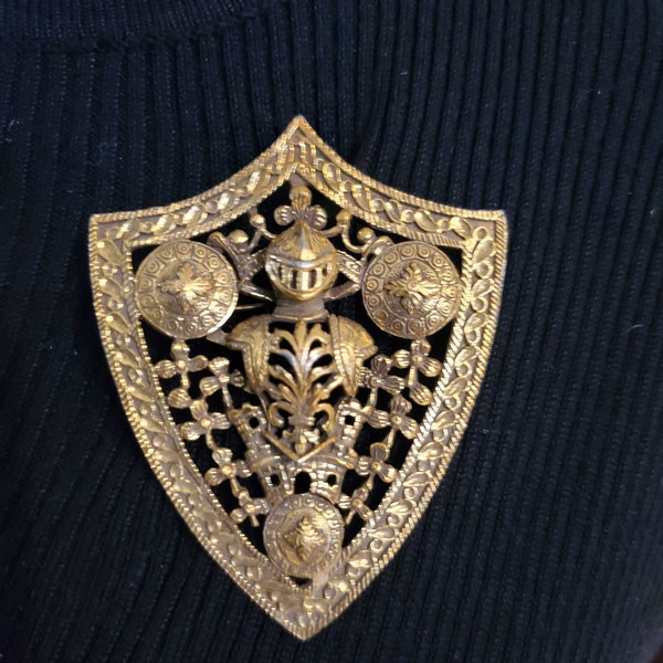 Crest Brooch - Etsy