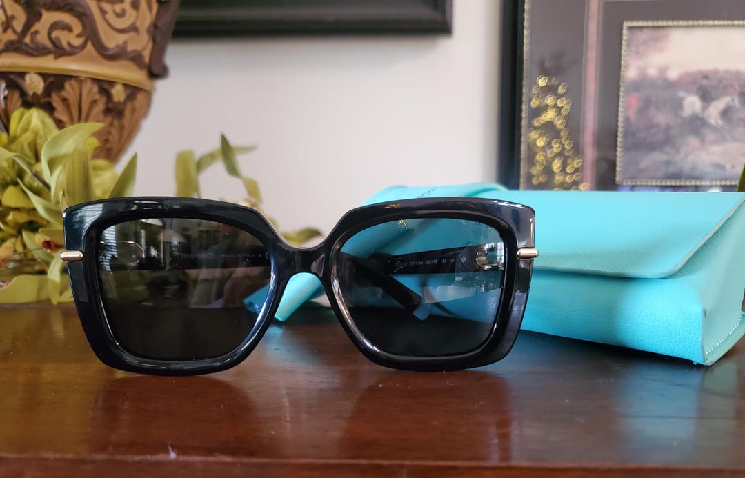 Tiffany & Co Italy Designer Hardware Sunglasses Case Black With Tiffany ...