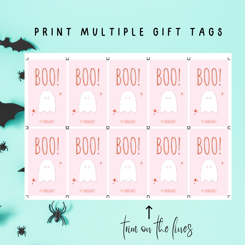 Printable Halloween Tags Boo Tags Treat Bag Tag Cute - Etsy