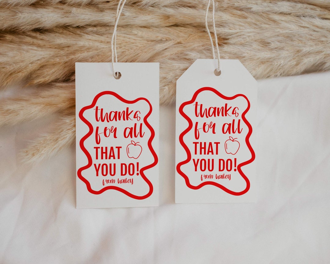 Teacher Appreciation Week Editable Favor Tag, Printable Happy Teacher's ...