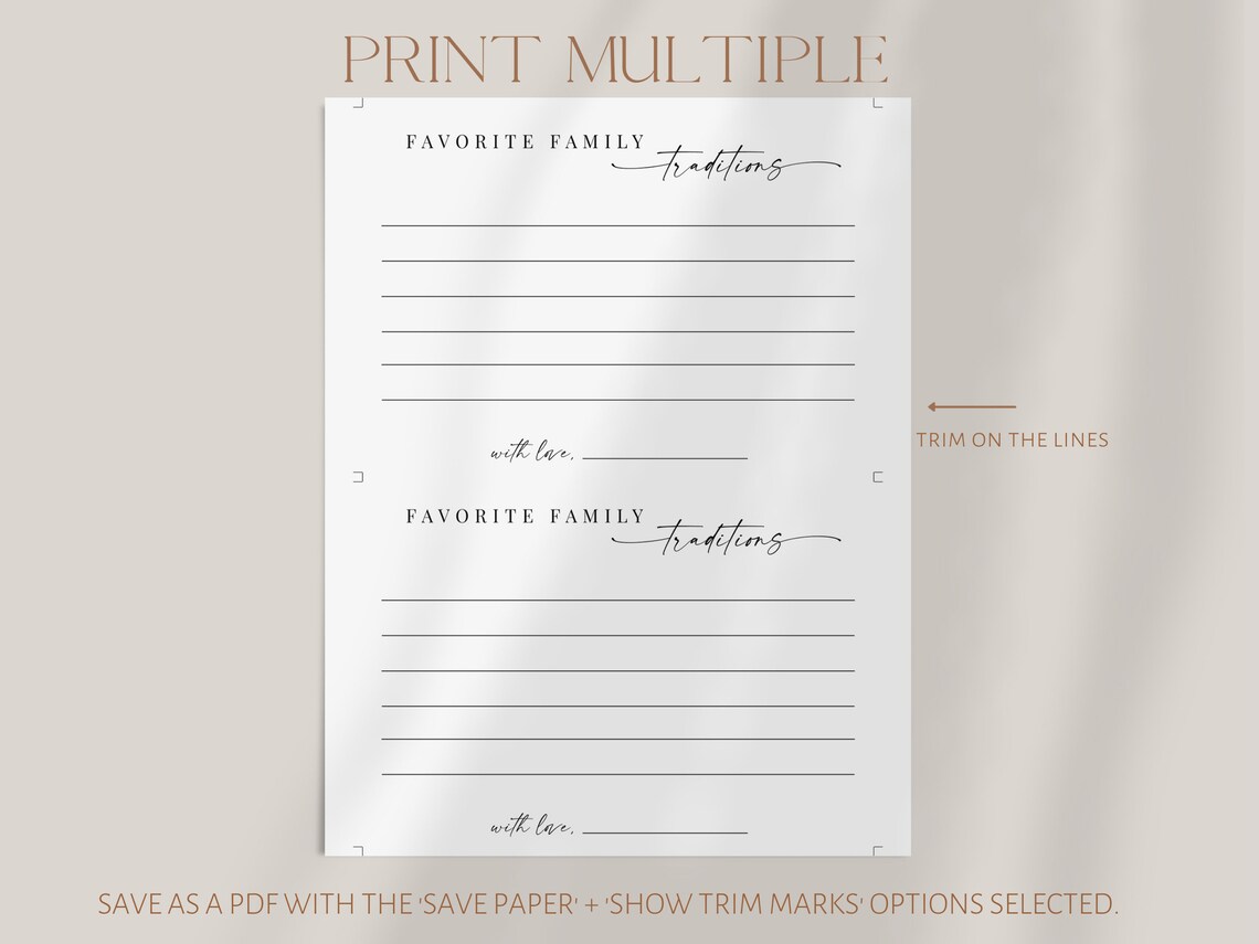 Family Tradition Sign & Card Printable Baby Shower DIY - Etsy