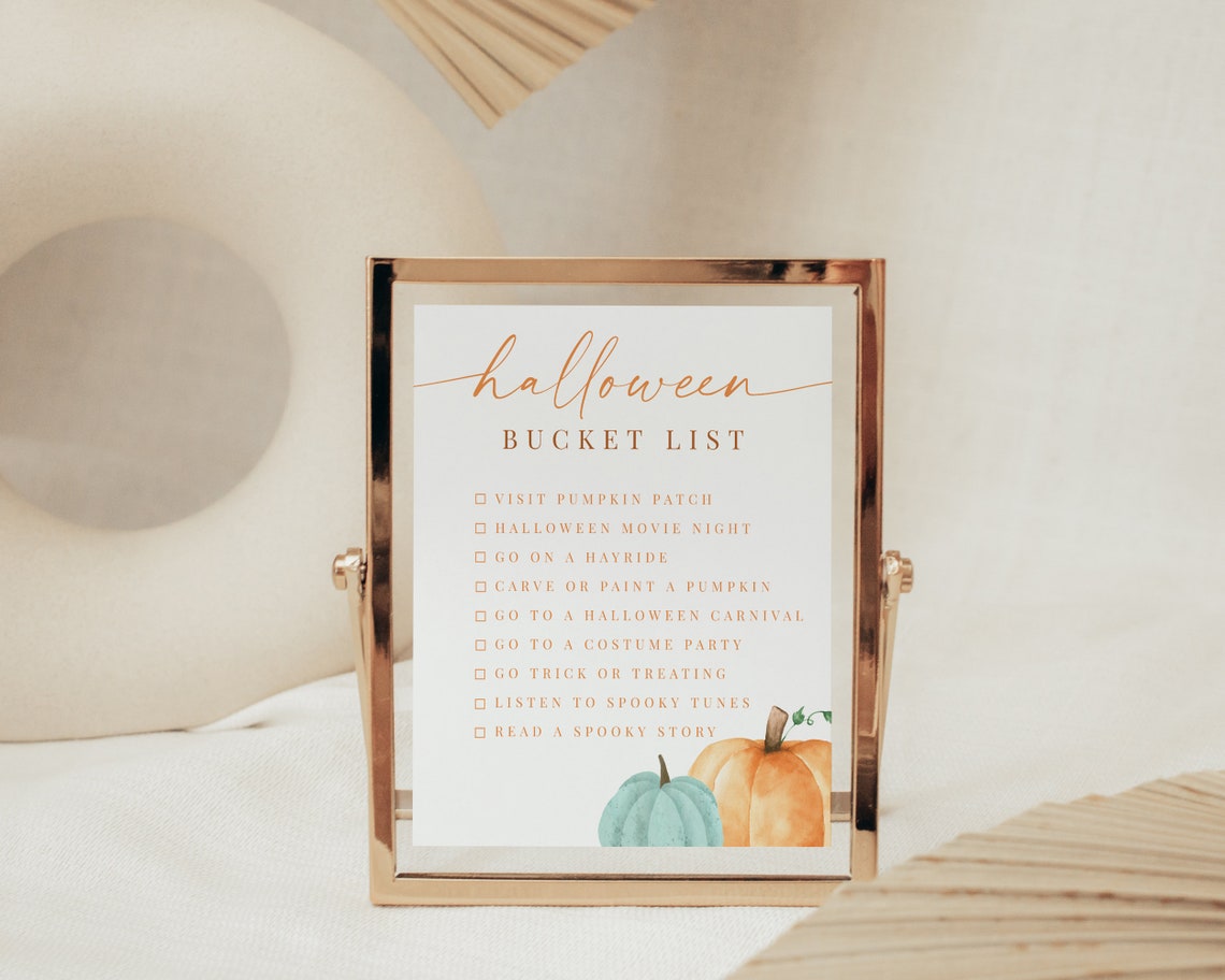 Halloween Bucket List Printable, Editable Fall Checklist, Activity ...