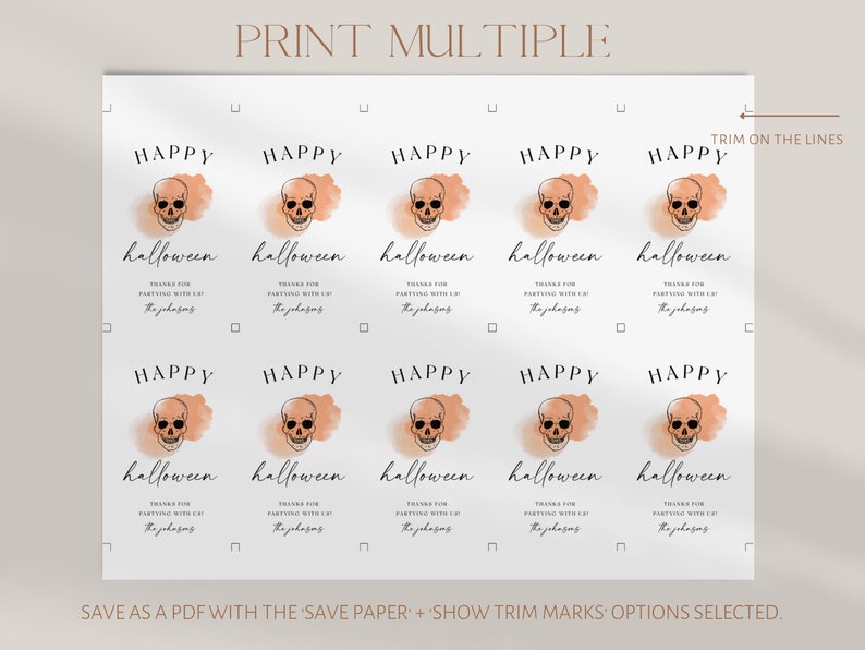 Editable Halloween Favor Tag, Printable Gift Tag for Halloween Party ...
