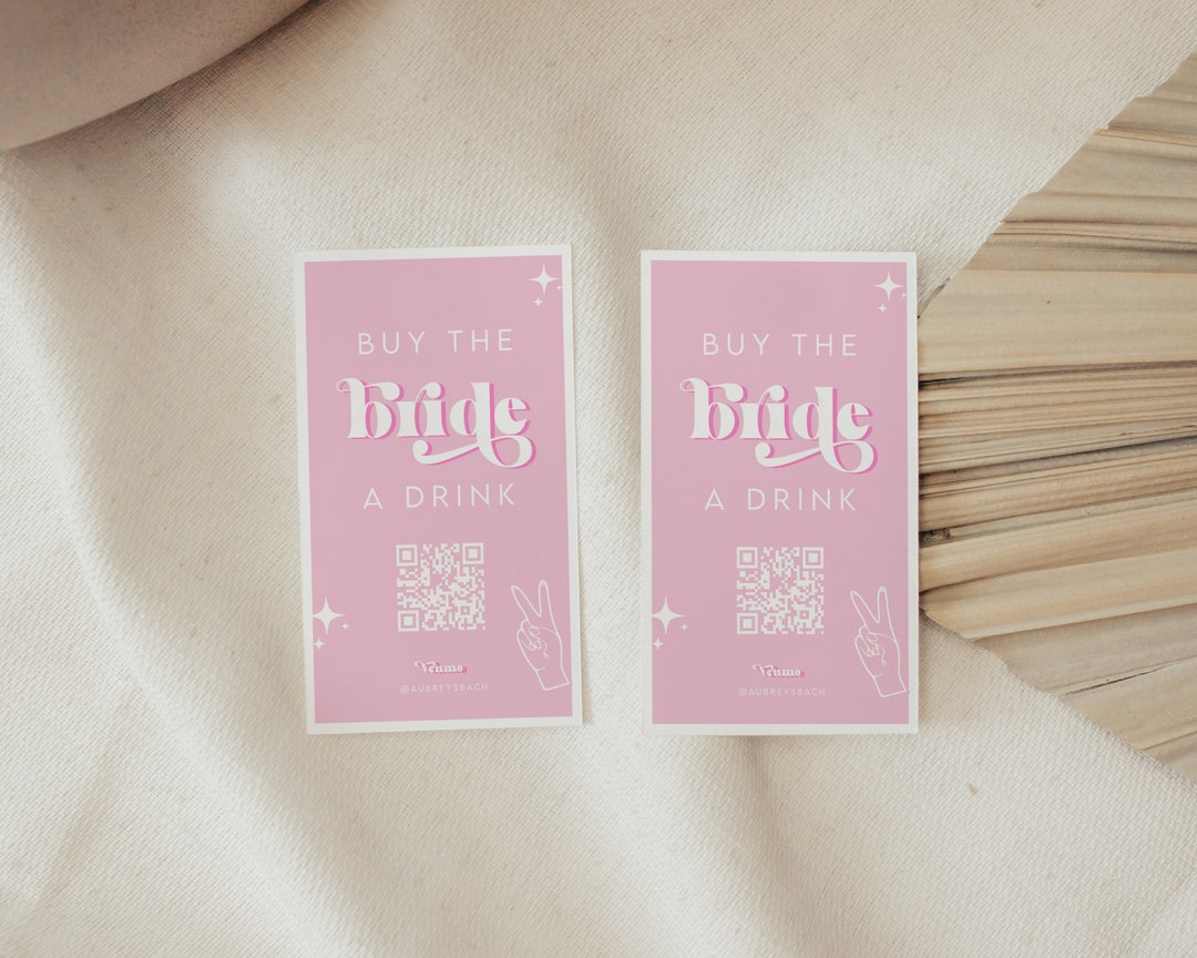 Buy the Bride a Drink Venmo Card Retro Groovy, Bachelorette Party Venmo ...
