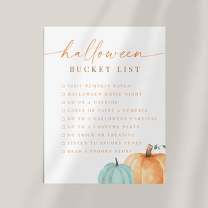 Halloween Bucket List Printable, Editable Fall Checklist, Activity ...