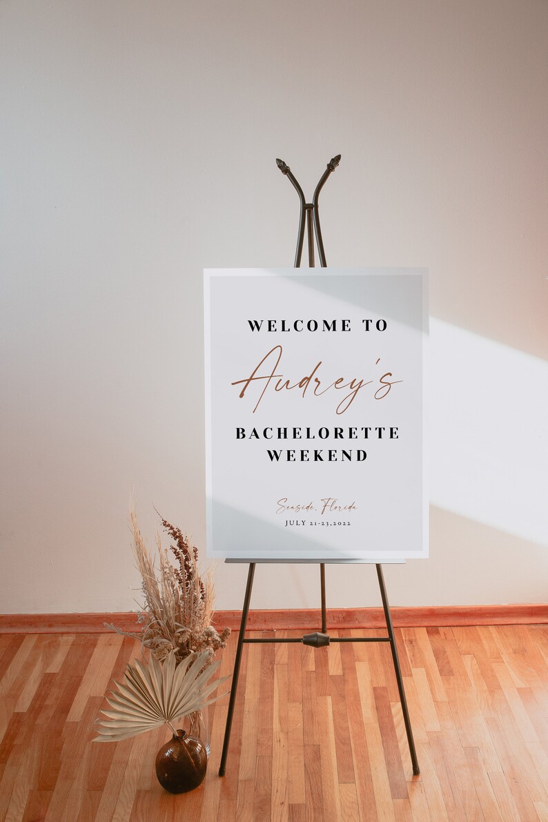 Bachelorette Party Welcome Sign Minimalist Hen Party Weekend - Etsy