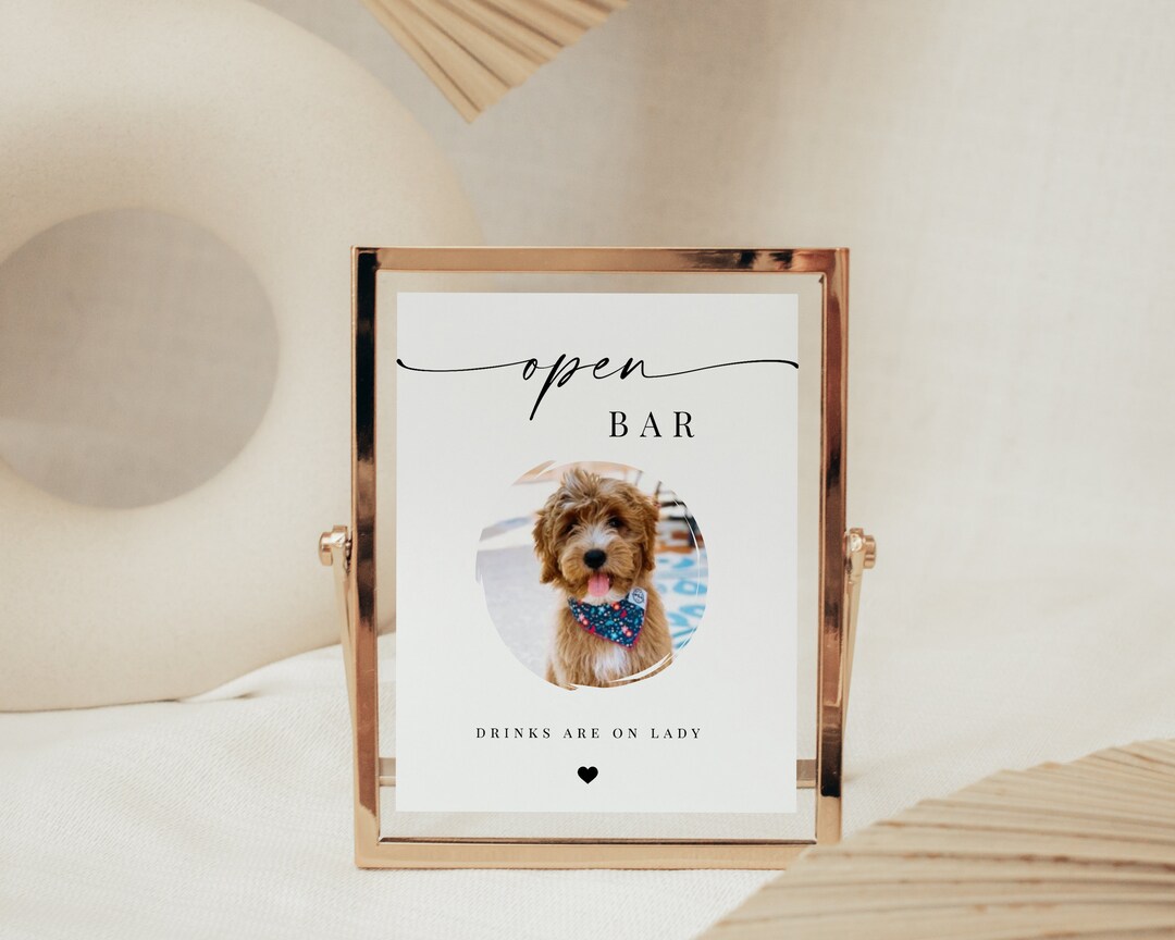 Open Bar Sign, Pet Photo Drink Sign for Wedding, Bar Menu Printable ...
