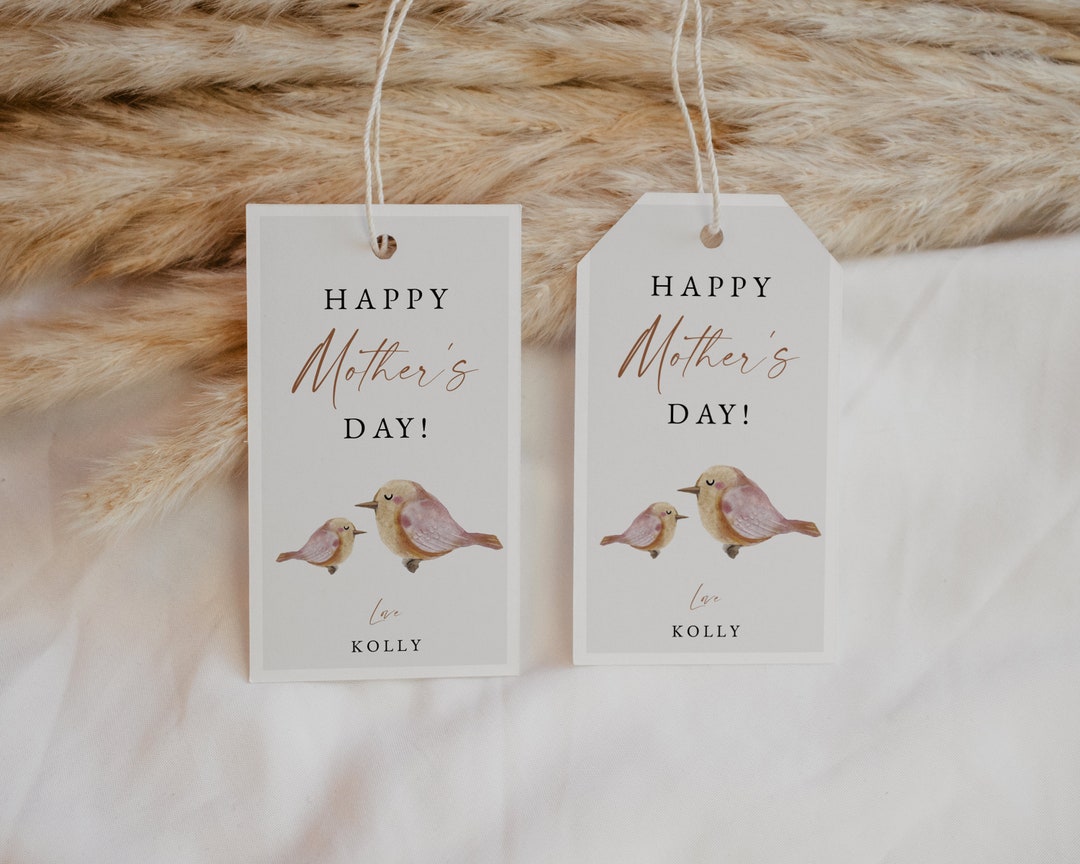 Mother's Day Gift Tag, Minimalist Mother's Day Tag, Happy Mother's Day ...