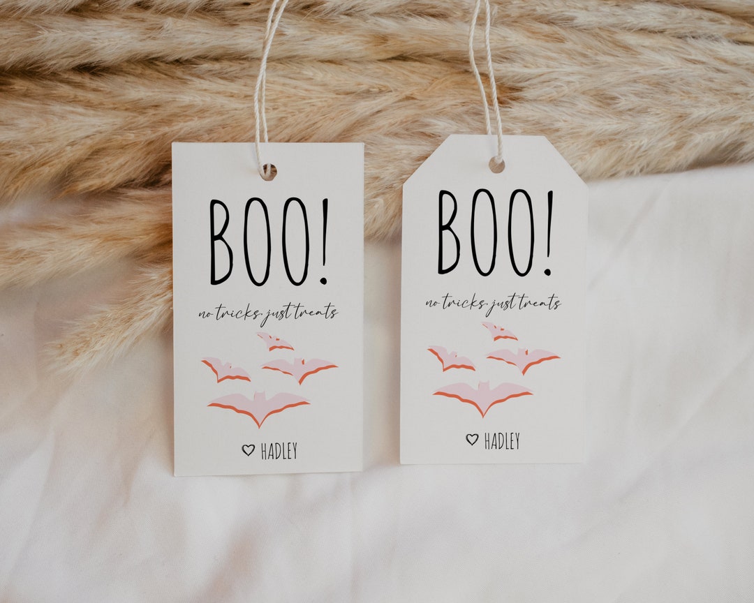 Printable Halloween Tags, Boo Tags, Treat Bag Tag, Cute Halloween Tag ...
