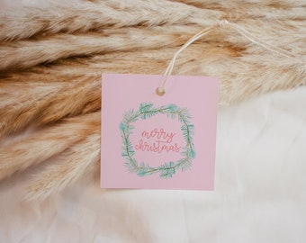 Christmas Gift Tag Printable Template Square Holiday Gift | Etsy