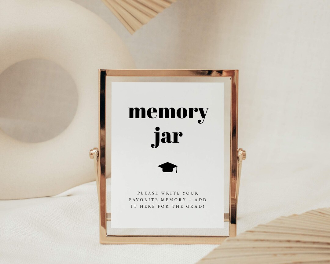 Memory Jar Sign for the Grad, High School Graduation Memory, Graduation ...