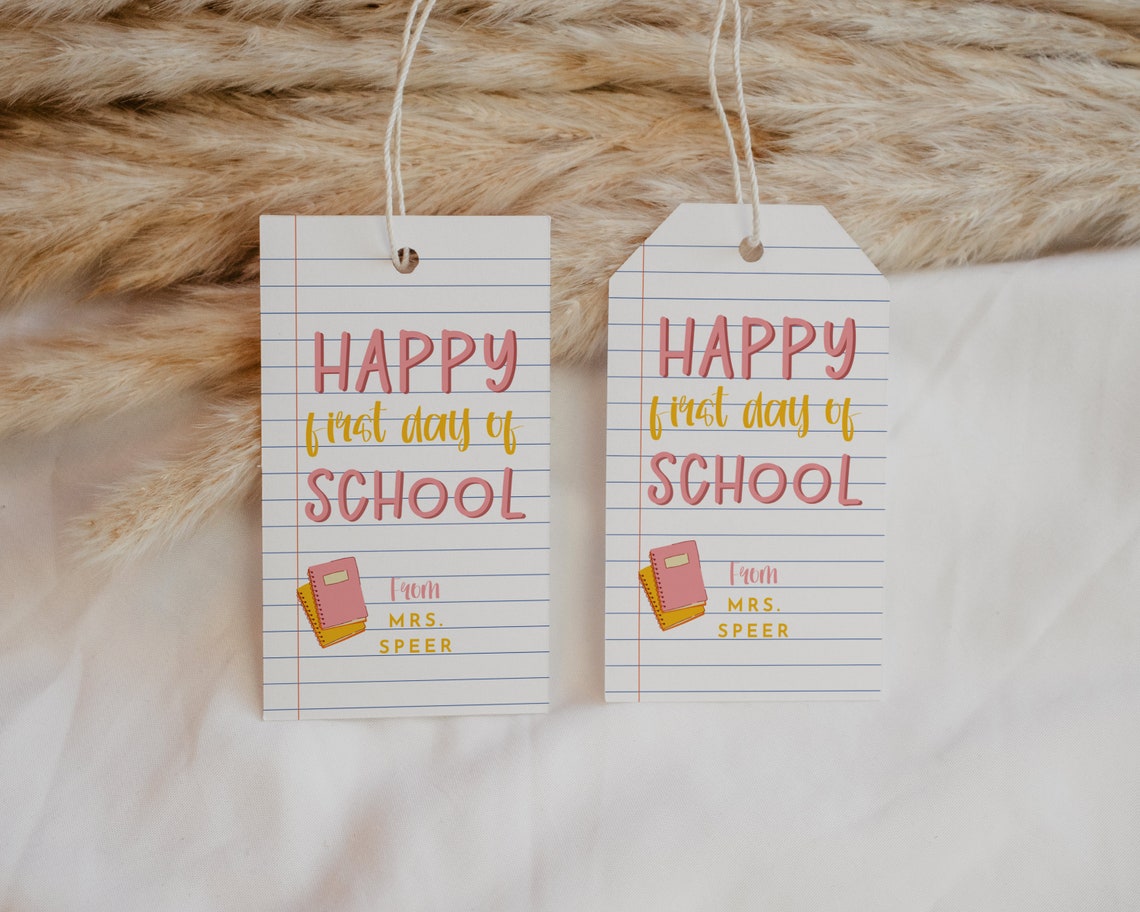 Happy First Day of School Student Gift Tag Back to School - Etsy