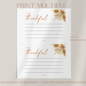 I'm Thankful for Template, I'm Thankful for Printable, DIY Thanksgiving ...