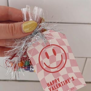 Smiley Face Valentine's Day Editable Favor Tag, Printable Cute Vday Tag ...