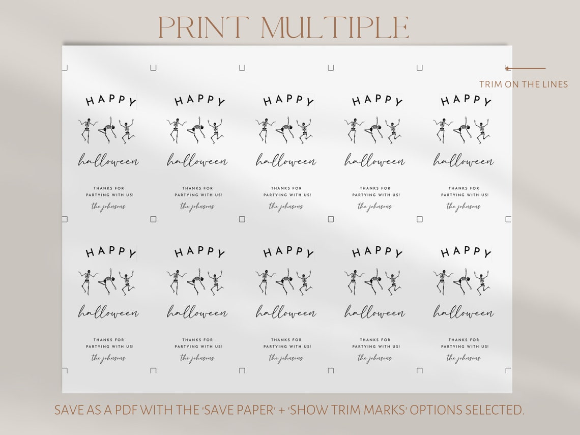 Halloween Party Printable Gift Tag, Editable Halloween Treat Bag Favor ...