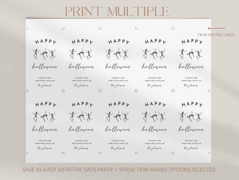 Halloween Party Printable Gift Tag, Editable Halloween Treat Bag Favor ...