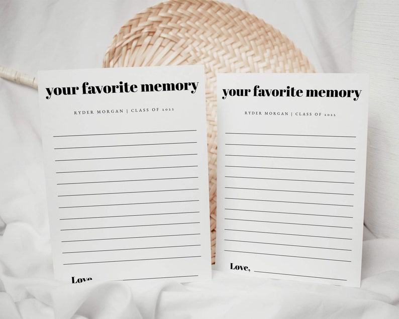 Graduation Memory Printable. Grad Party Memory Jar Card for - Etsy