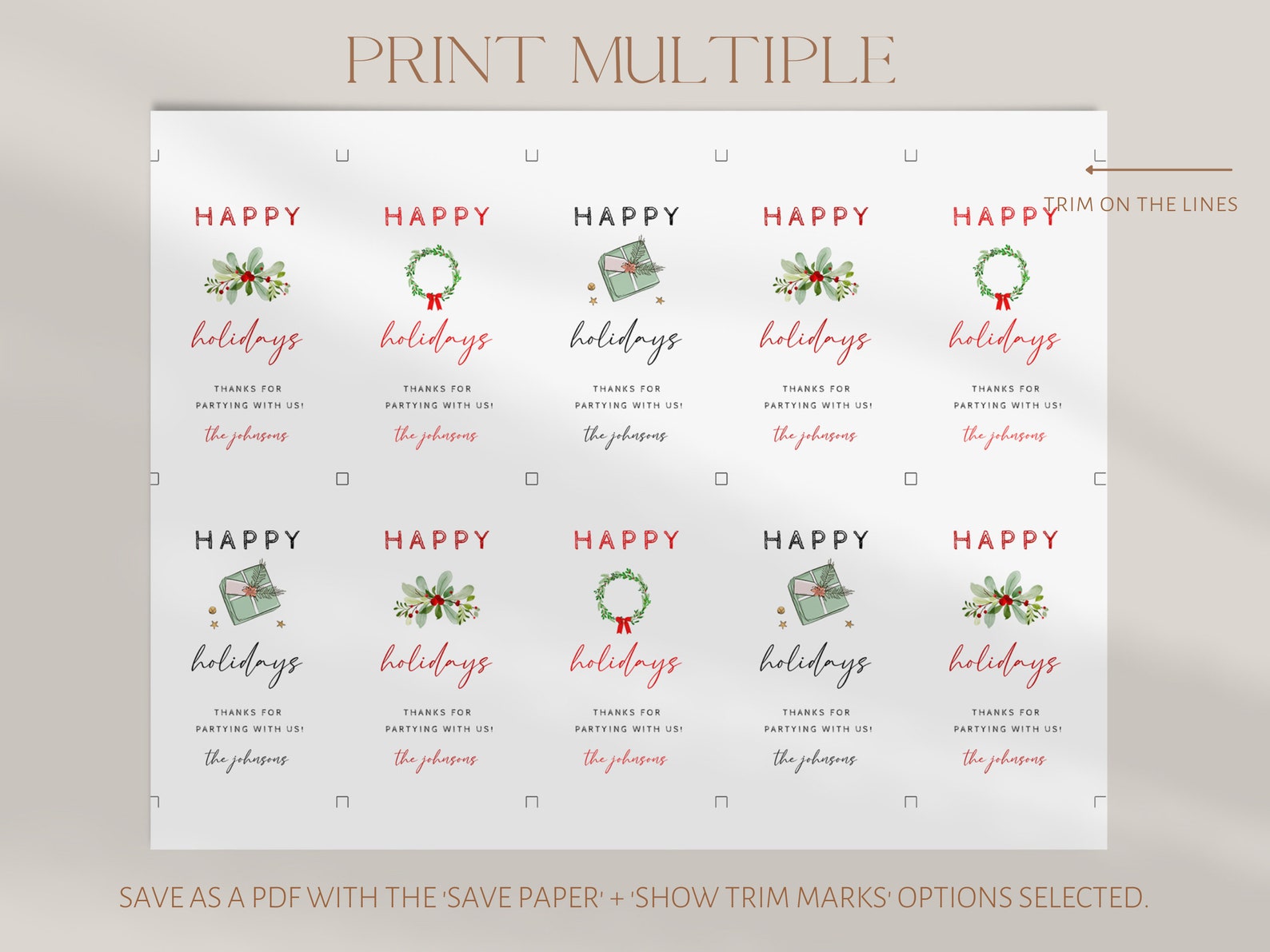 Classic Holiday Gift Tag Christmas Variety Pack Tag Tag With - Etsy