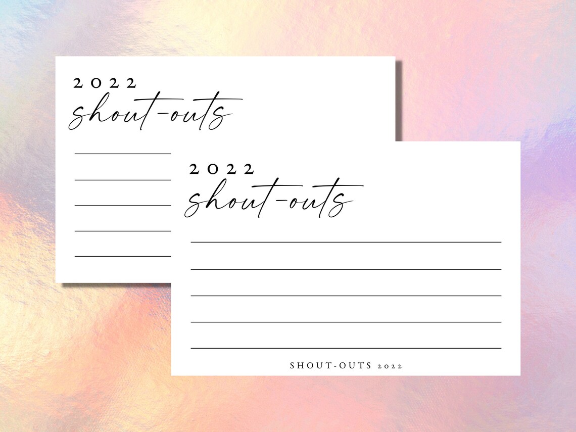 Shoutouts Template Office Intention Board Printable 2022 | Etsy