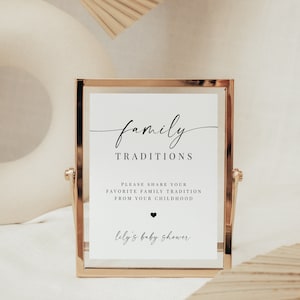Family Tradition Sign & Card Printable, Baby Shower DIY Template ...