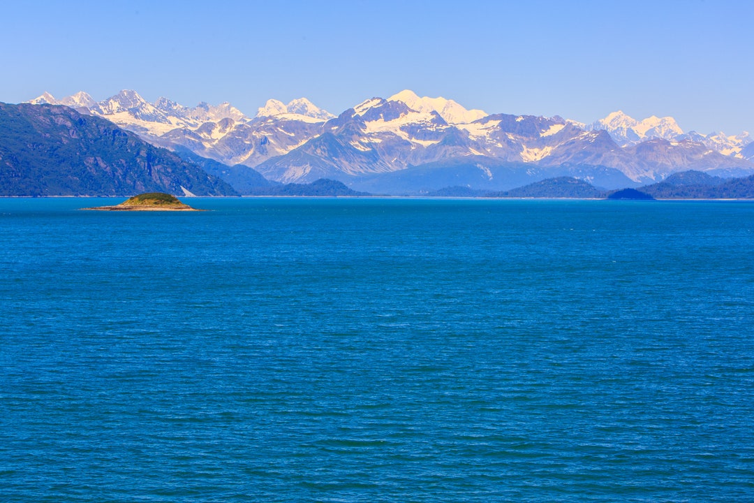 Montañas de Alaska, arte imprimible del paisaje de glaciares. Vista ...