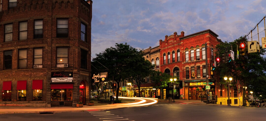Oneonta NY Evening Small Town Scene Wall Art. Rural Upstate NY History ...