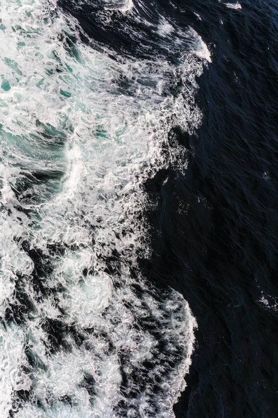 Ocean Waves and Blue Sea Printable Art. Nautical Coastal Sea - Etsy