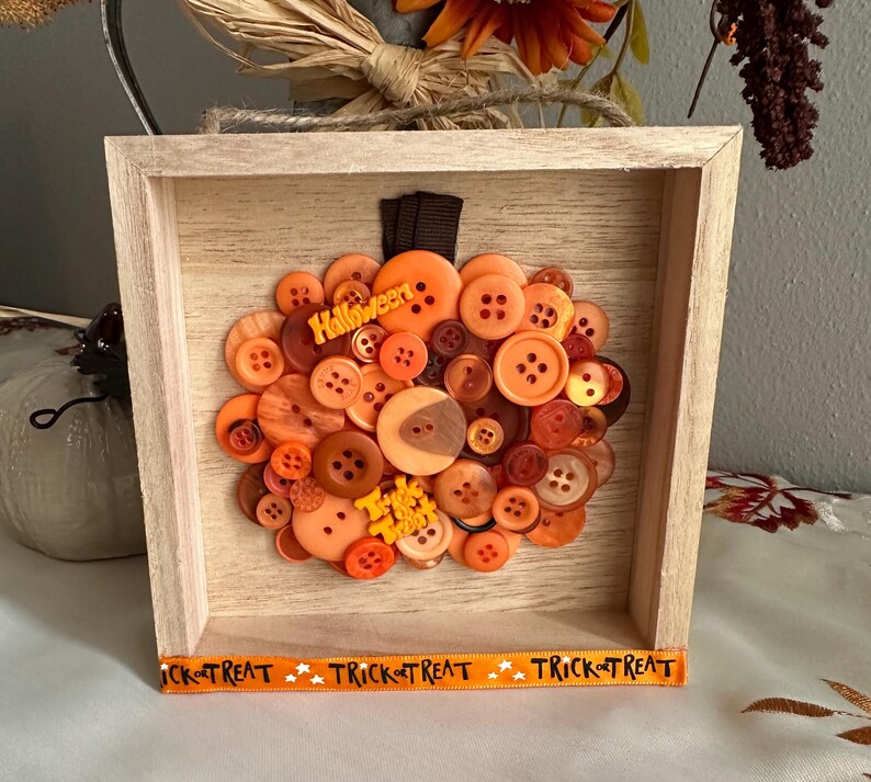 Pumpkin Button Art - Etsy