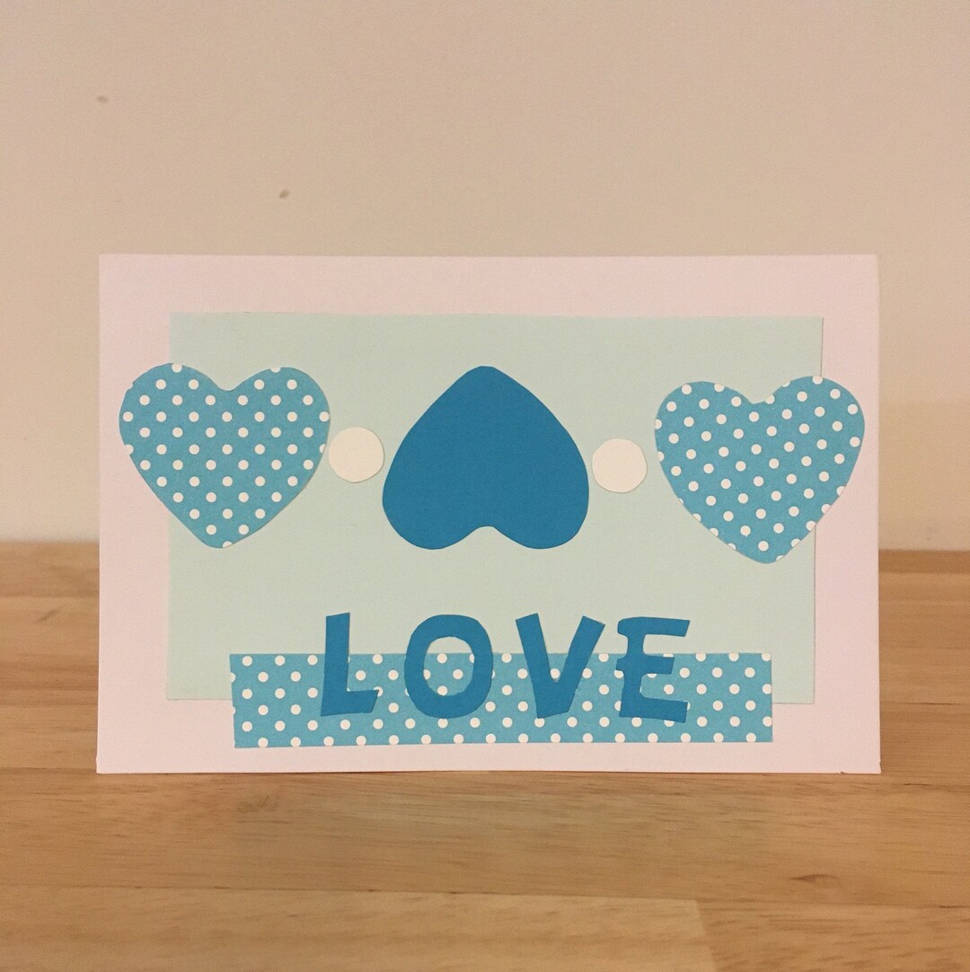 Blue Heart Card - Etsy