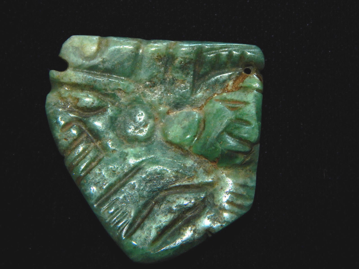 Colgante de jade pectoral maya precolombino auténtico 100% | Etsy