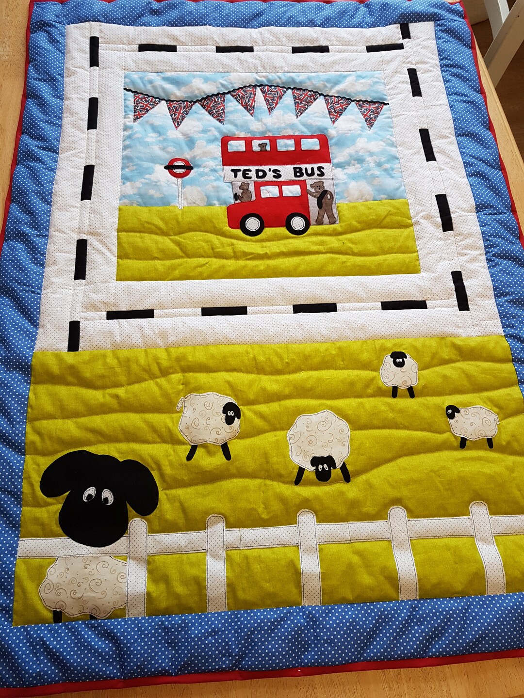 Ted's Bus Nursery Quilt Set / Play Mat (PDF) Applique Sewing Pattern ...