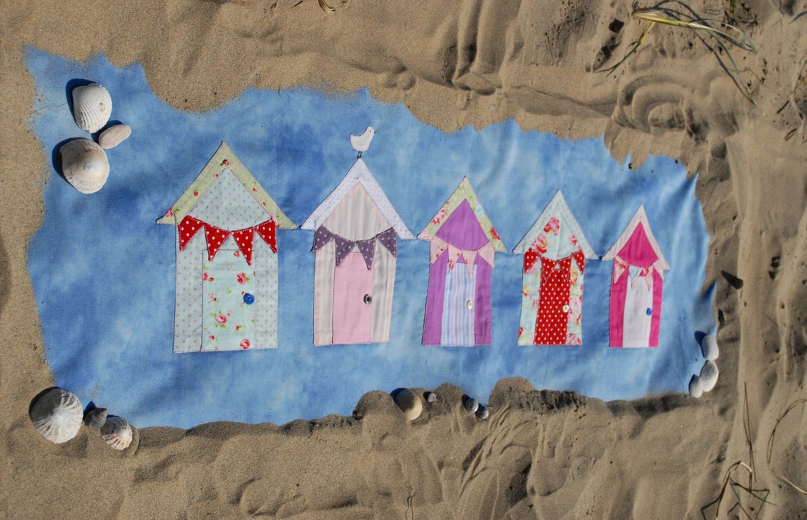 Sewing Pattern to Make an Applique Beach Hut Picture / Coastal Draught ...