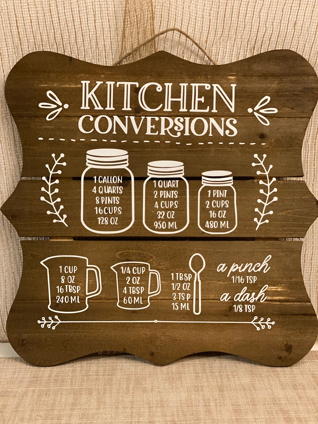 Kitchen Conversion Chart - Etsy