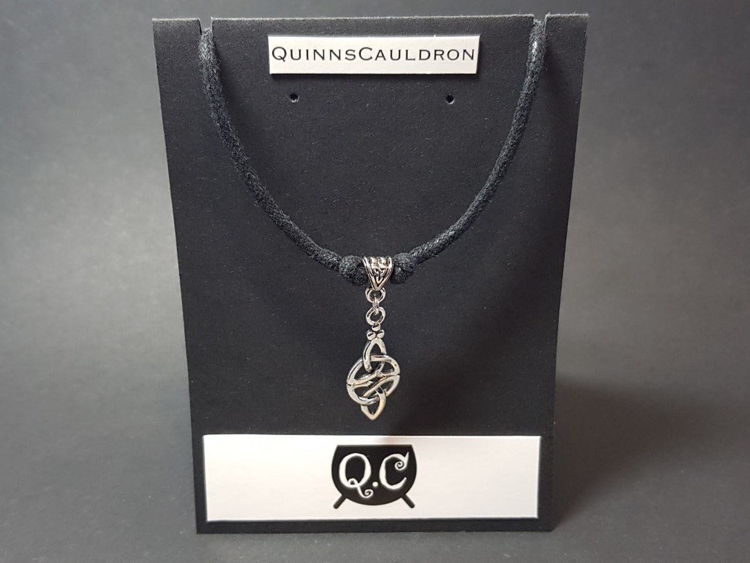 Silver Celtic Serch Bythol Knot Necklace: Irish Trinity Knot Double ...