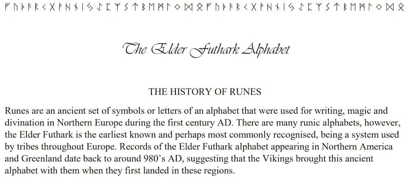 PDF Elder Futhark Rune Alphabet Cheat Sheet Digital File Printable ...