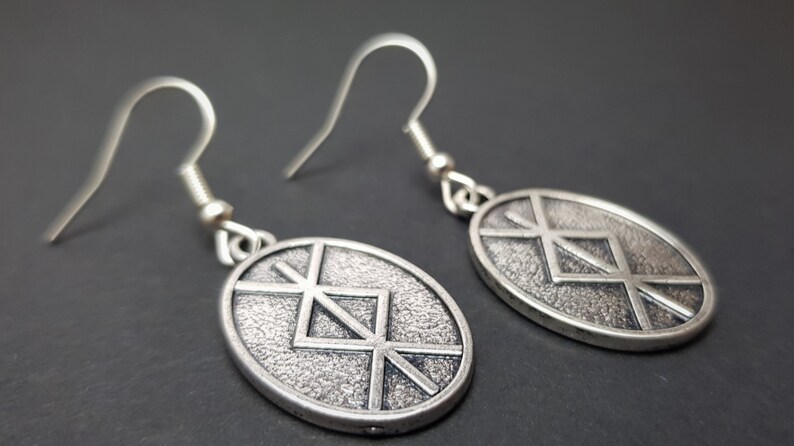 Protection Bind Rune Silver Earrings Viking Bindrune Sigil | Etsy
