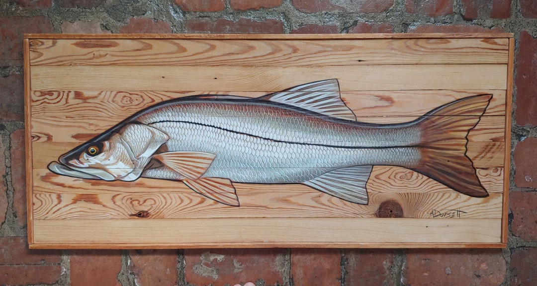 Snook Painting on Wood Panel - Etsy