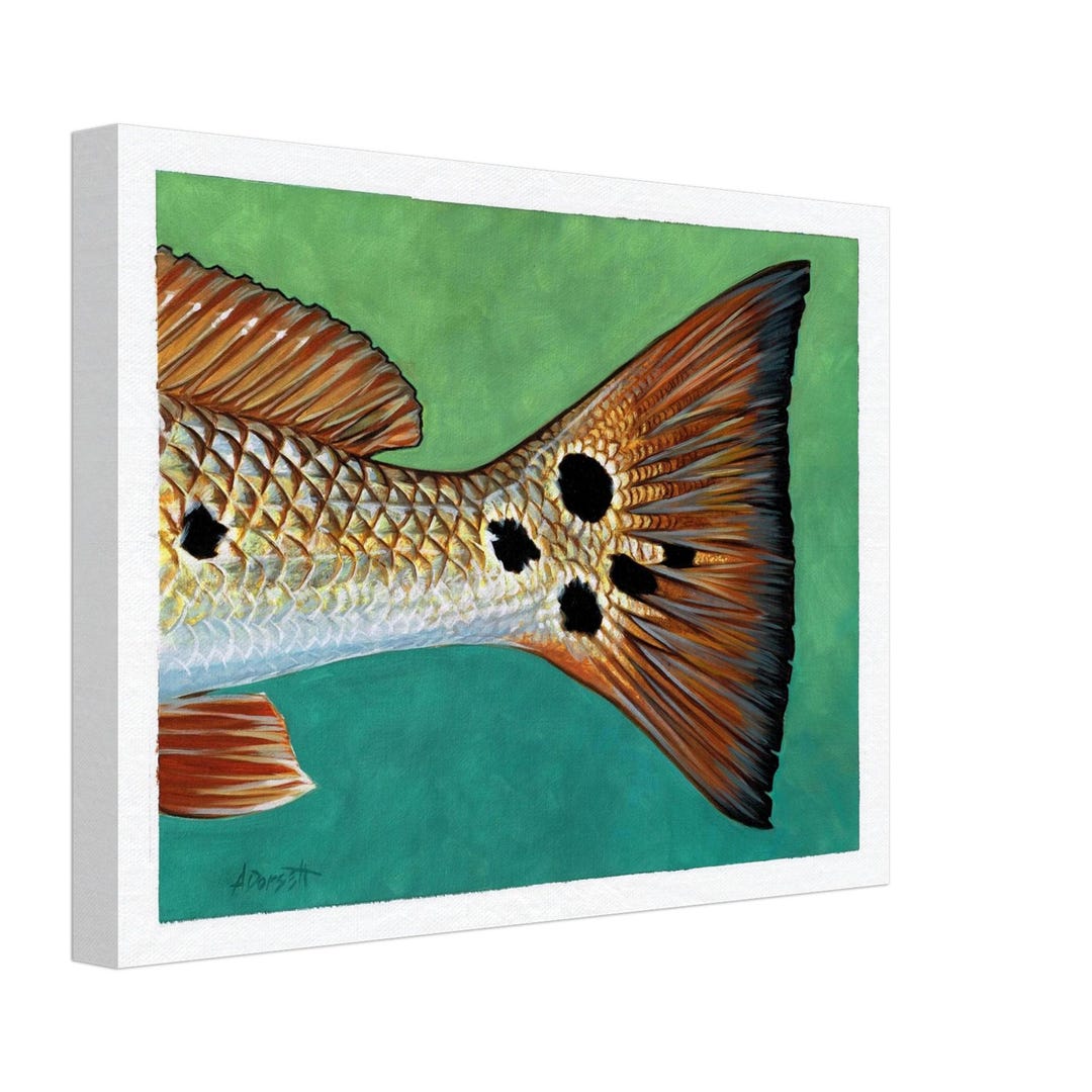 Stunning Redfish Tail Canvas Print - Textured Art for Home Decor - Etsy