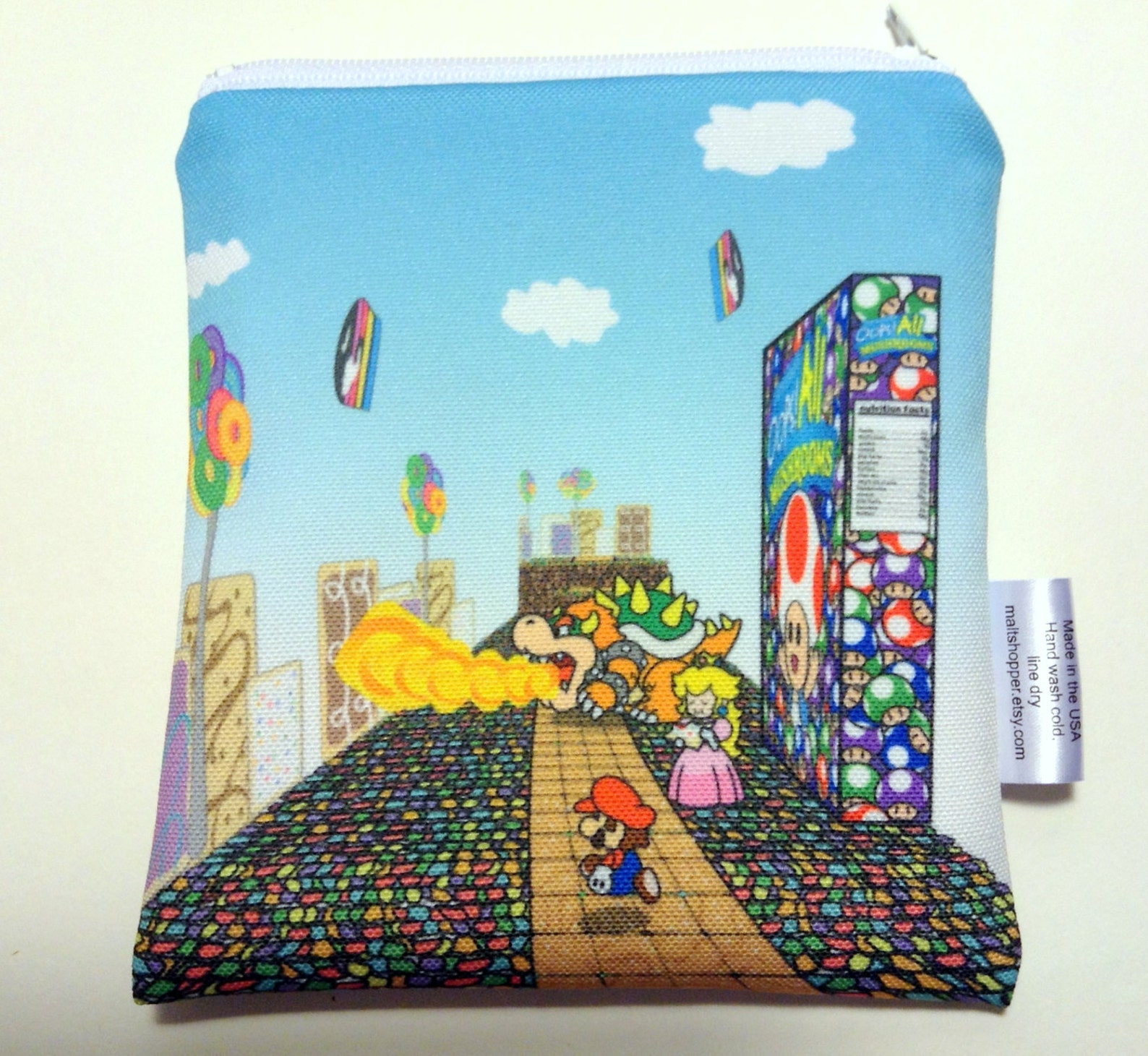 Super Mario Reusable Snack Bag Paper Mario & Cereal - Etsy