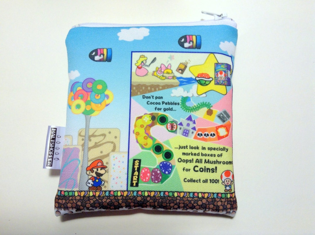 Super Mario Reusable Snack Bag Paper Mario & Cereal Eco-friendly Bag ...