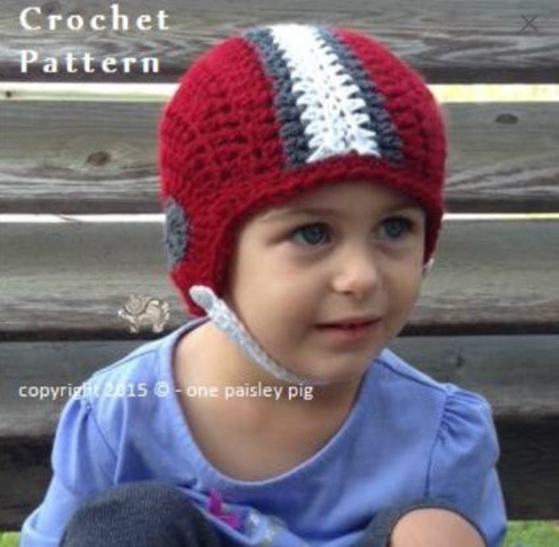CROCHET PATTERN - Baby's First Football Helmet in 3 Sizes! / Football ...