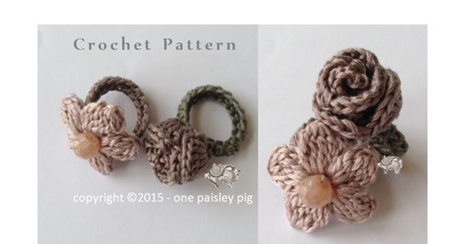 Crochet Flower Rings Daisy & Rose PDF CROCHET PATTERN - Etsy