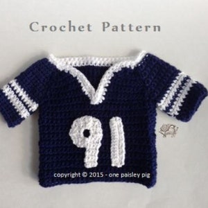 CROCHET PATTERN - Baby's First Football Jersey in 3 Sizes! / Football ...