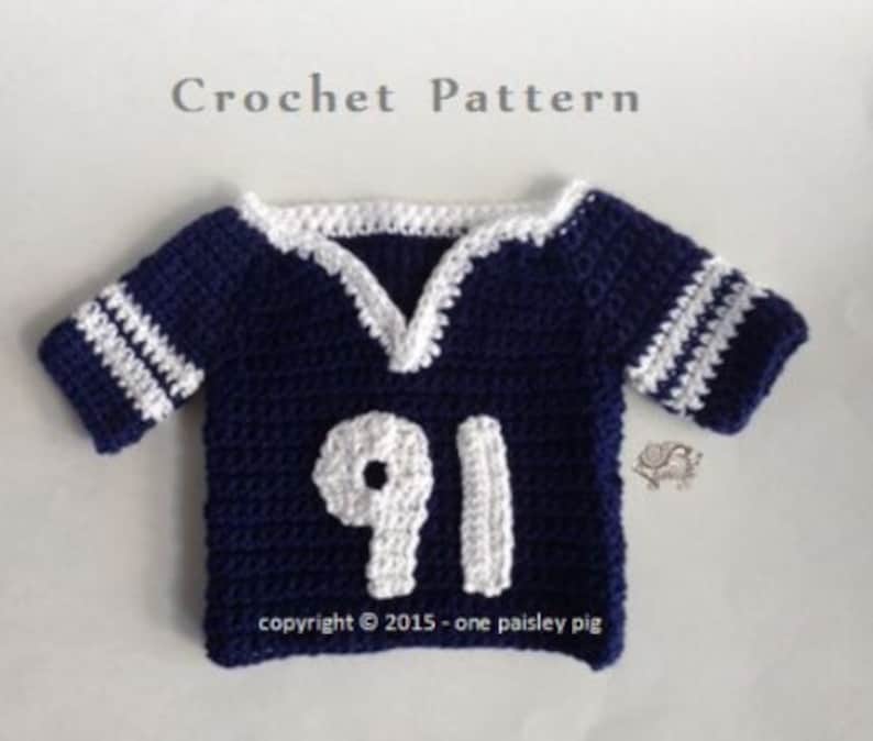 CROCHET PATTERN - Baby's First Football Jersey in 3 Sizes! / Football ...