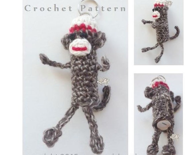Sock Monkey Lip Balm Holder PDF CROCHET PATTERN for Tube - Etsy